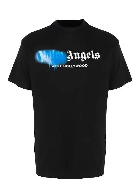 Palm Angels West Hollywood Sprayed Logo T-shirt - Black