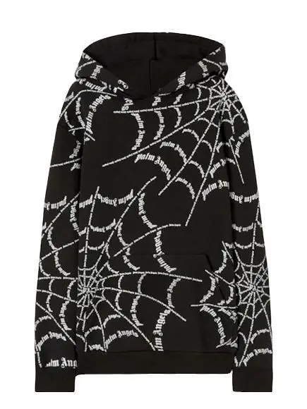 Palm Angels Spider Web Hoodie - Black/off White