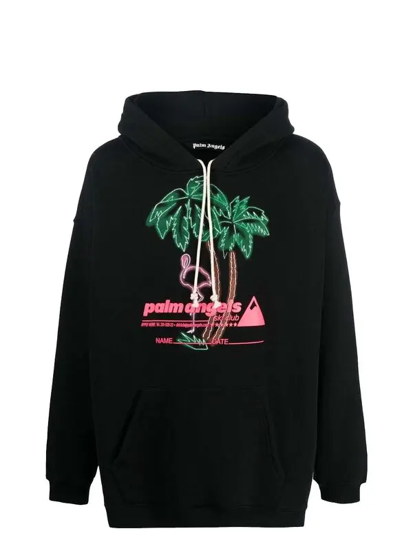 Palm Angels Ski Club Hooded Sweatshirt - Black