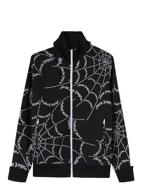 Palm Angels Spider Web Classic Track Jacket - Black/white
