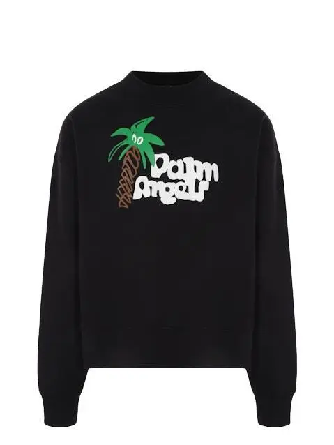 Palm Angels Sketchy Jersey Sweatshirt - Black
