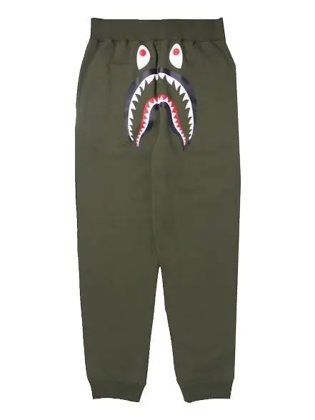 A BATHING APE Shark Sweat Pants - Olivedrab Green