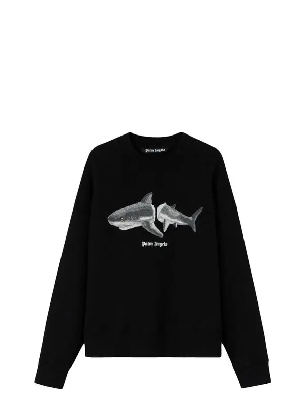 Palm Angels Shark Sweatshirt - Black/white