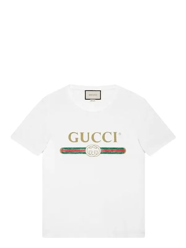 Gucci Logo Washed Print T-shirt - White