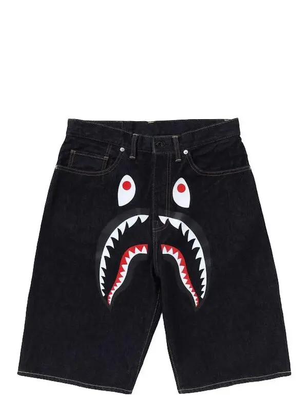 BAPE Shark Denim Shorts - Indigo