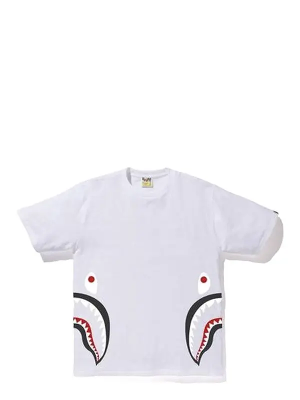 A BATHING APE Side Shark Tee Shirt - White/black