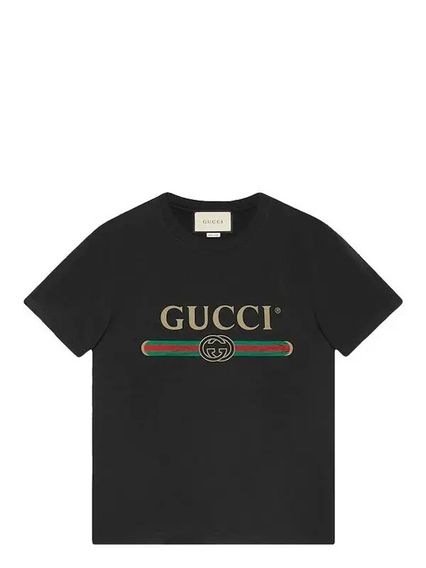 Gucci Logo Washed Print T-shirt - Black