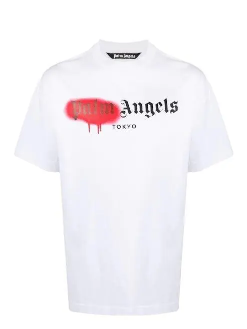 Palm Angels Tokyo Sprayed Logo T-shirt - White