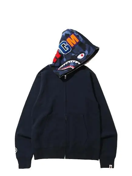 A BATHING APE Shark Full Zip Hoodie - Navy Blue