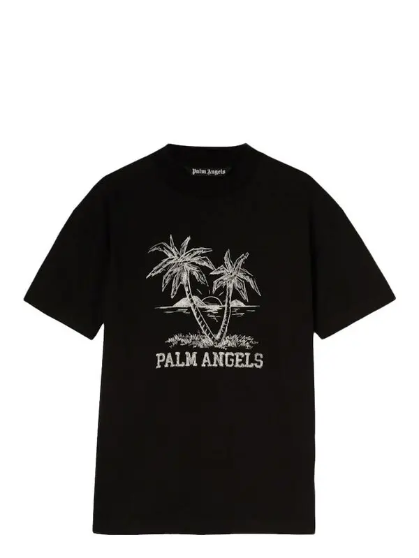 Palm Angels Sunset Palms T-shirt - Black/white