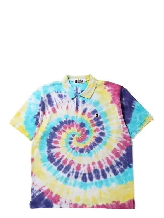 A BATHING APE Relaxed Tie Dye Polo Shirt - Multicolor