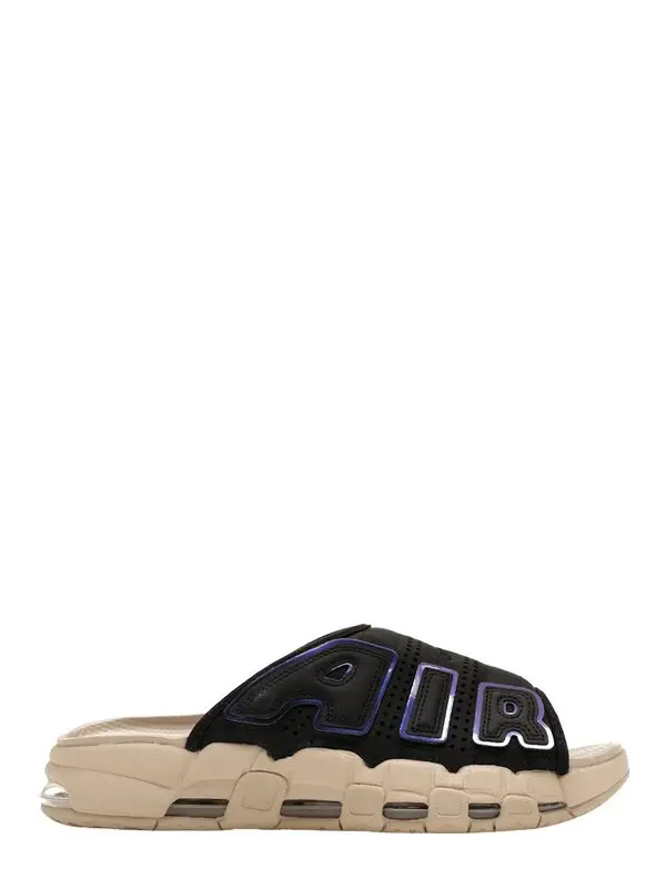 Nike Air More Uptempo Iridescent Slides - Black/sanddrift/clear