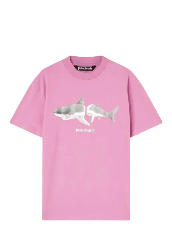 Palm Angels Shark Classic T-shirt - Fuchsia/white