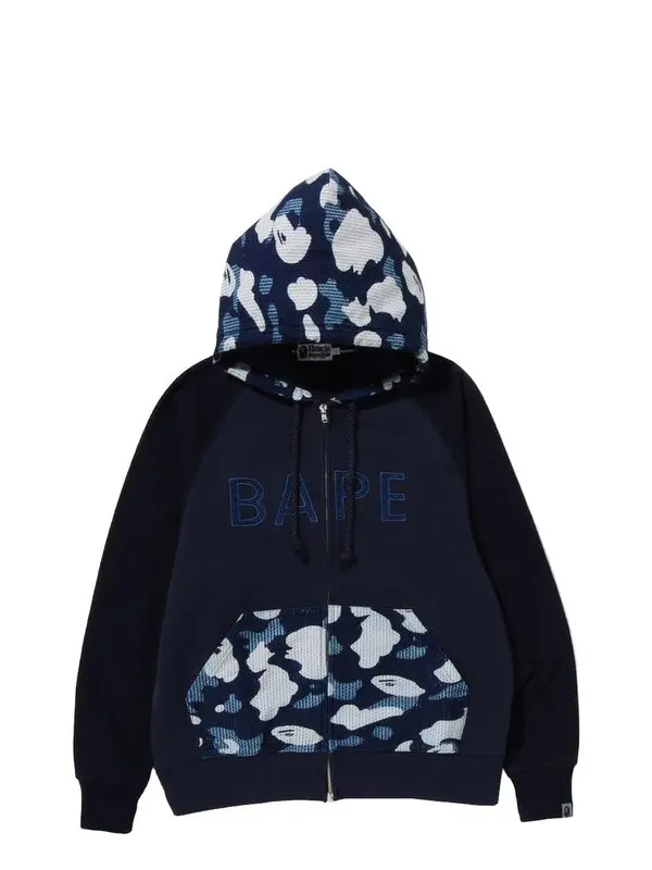BAPE Sashiko Camo Relaxed Fit Zip Hoodie - Indigo