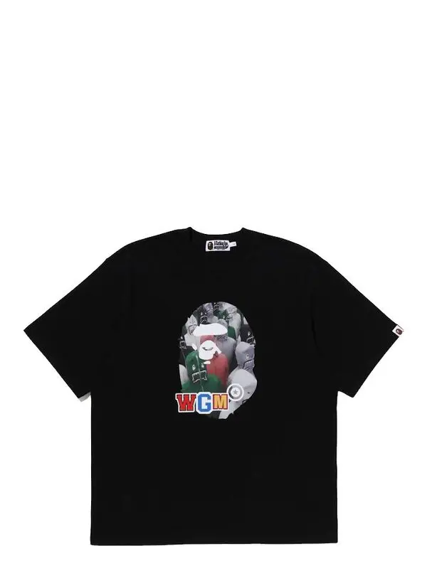 A BATHING APE Shark Seijin Photo Print Relaxed Fit Tee Shirt - Black