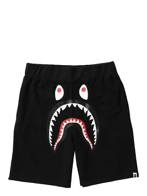 A BATHING APE Shark Camo Pocket Sweat Shorts - Black/green