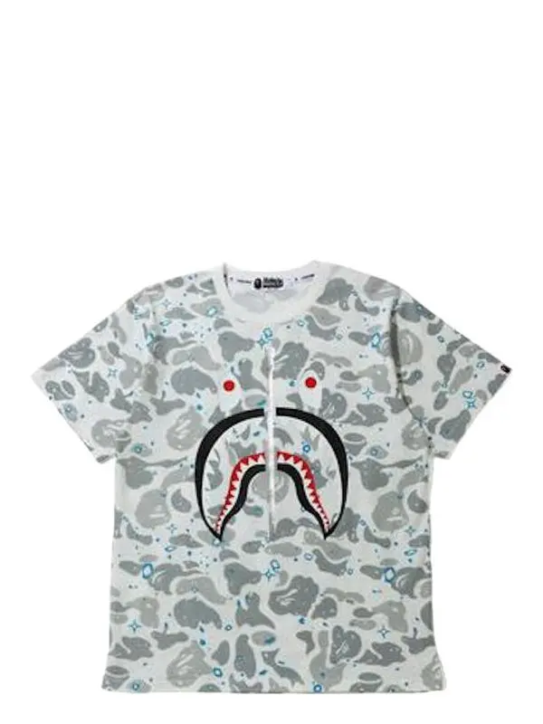 A BATHING APE Space Camo Shark Tee Shirt - White