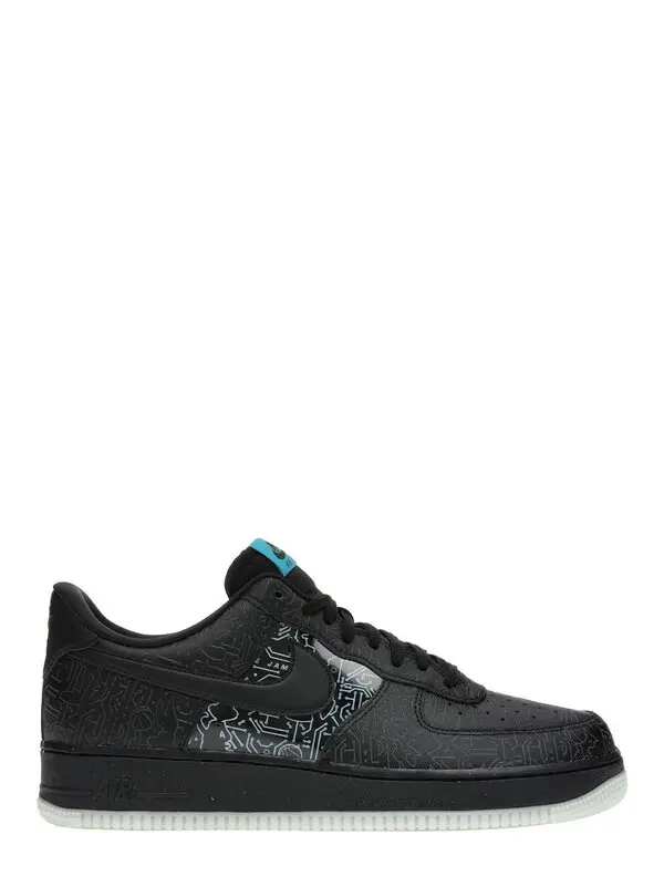 Nike Air Force 1 Low Computer Chip Space Jam Sneakers - Black/light Blue Fury