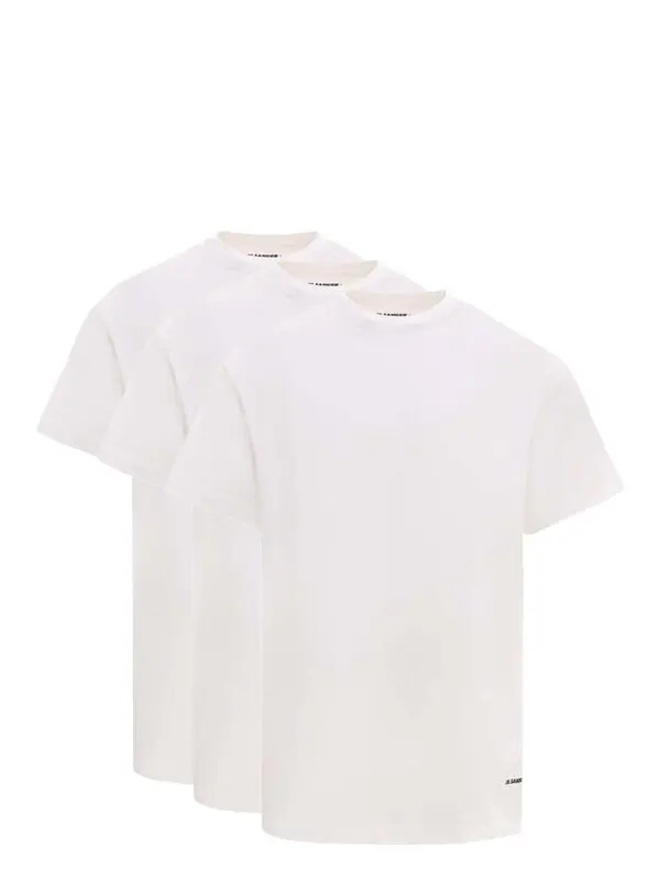 JIL SANDER Biologic Cotton Logo Label T-shirt Set - White