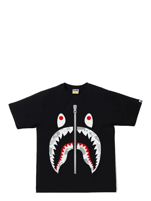 A BATHING APE Space Camo Shark Tee Shirt - Black