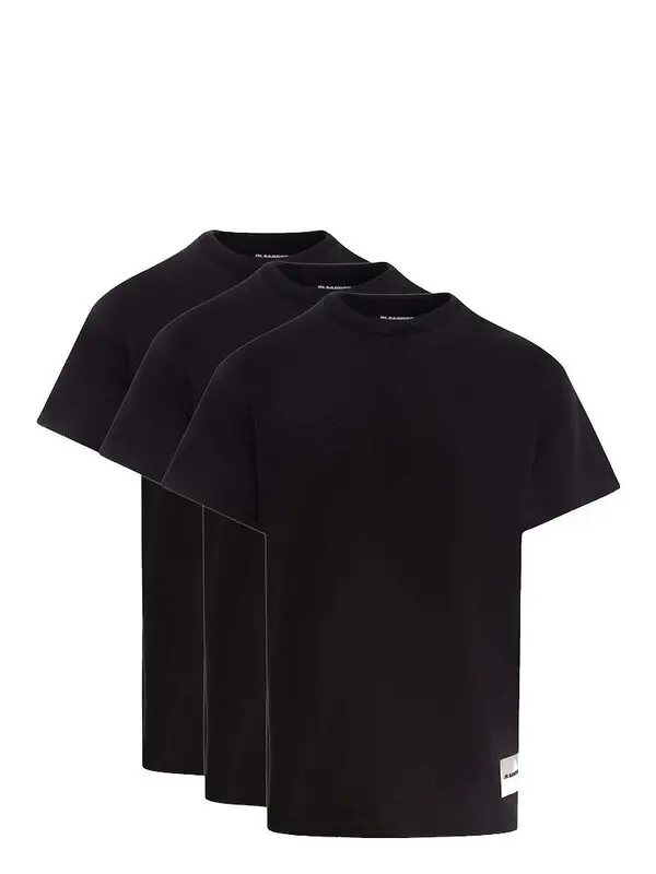 JIL SANDER Biologic Cotton Logo Label T-shirt Set - Black
