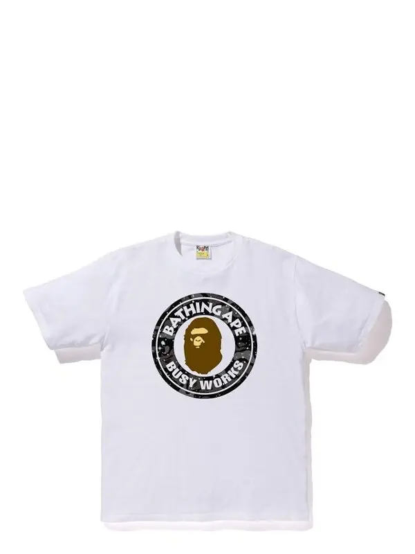 A BATHING APE Space Camo Busy Works Tee Shirt - White