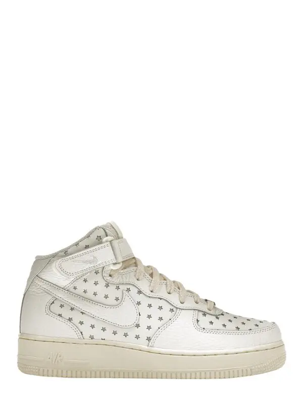 Nike Air Force 1 Mid Cut Out Stars Sneakers - Summit White/coconut Milk