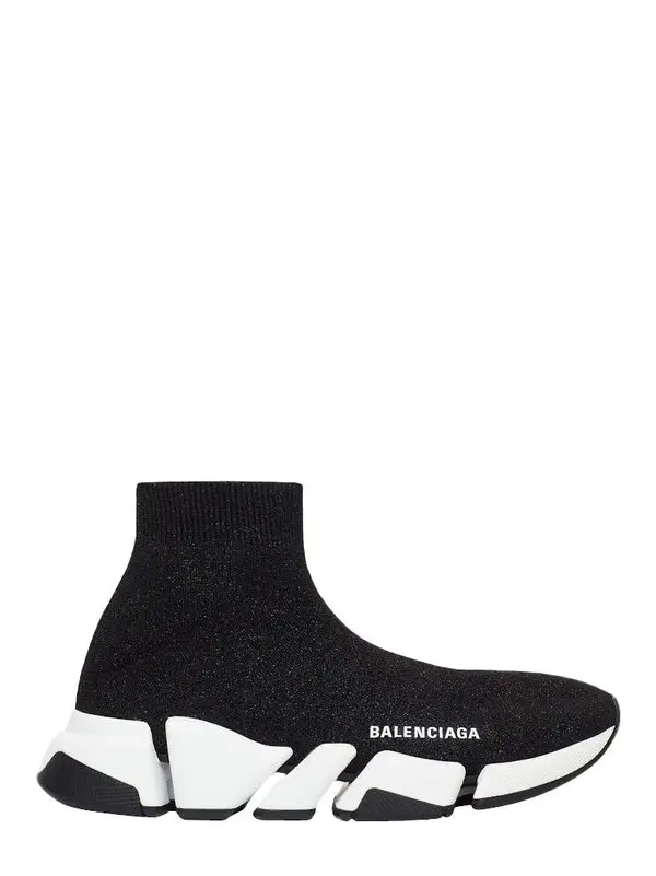 Balenciaga Speed 2.0 Shiny Sneakers - Black/white