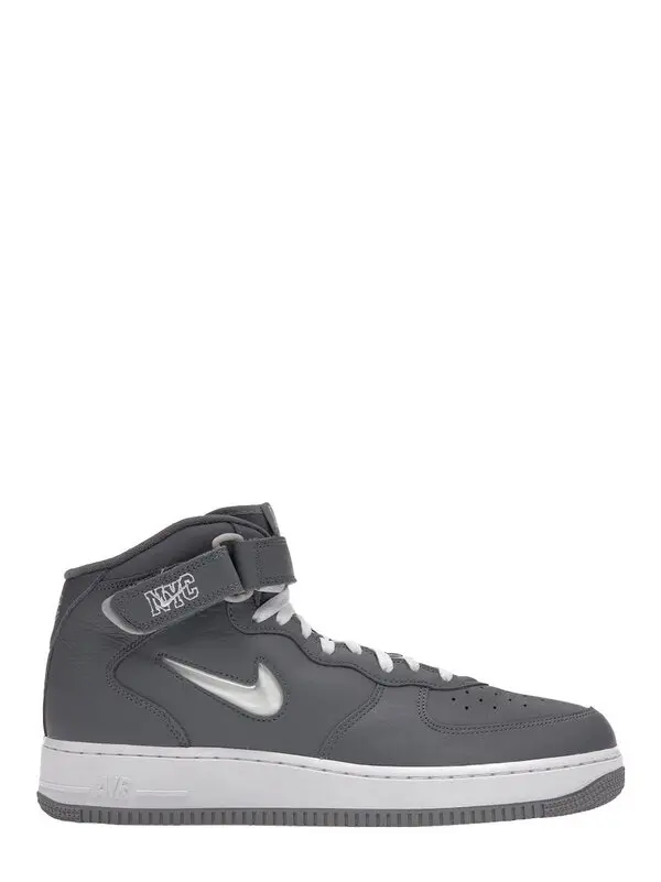 Nike Air Force 1 Mid Jewel Nyc Sneakers - Cool Grey/white/metallic Silver