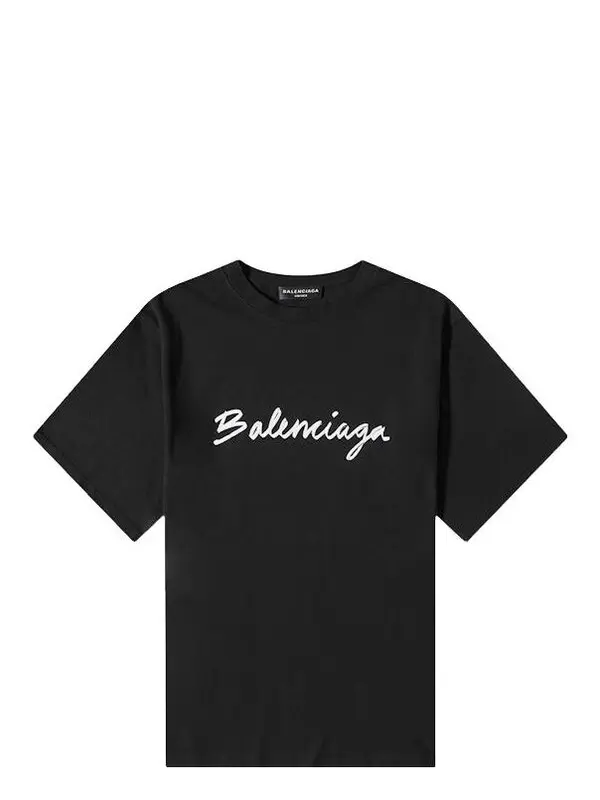 Balenciaga Script Logo T-shirt - Black/white