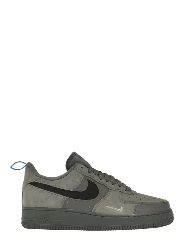 Nike Air Force 1 Low Cut Out Swoosh Sneakers - Grey/dark Grey/black