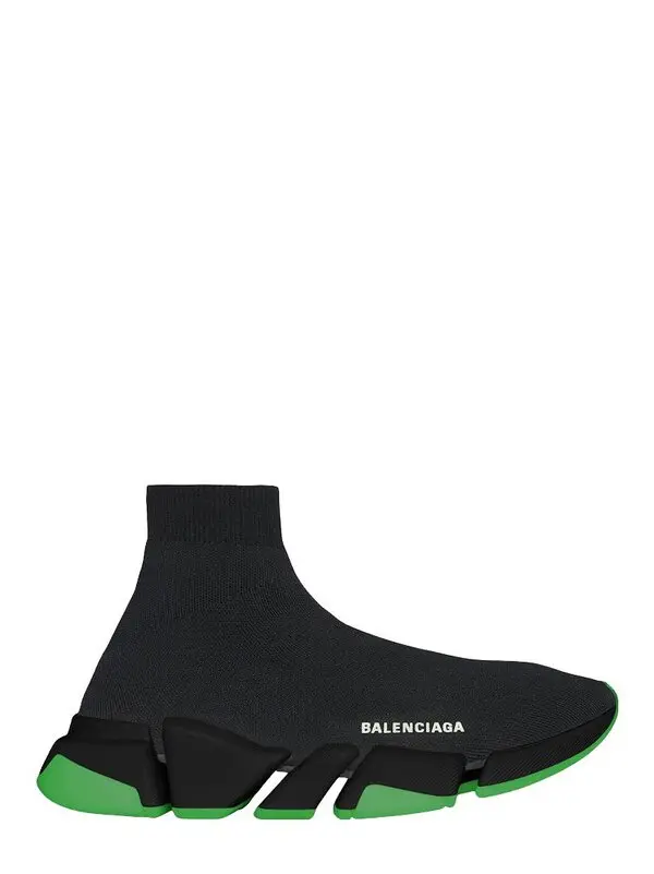 Balenciaga Speed 2.0 Clear Sole - Black/neon Green