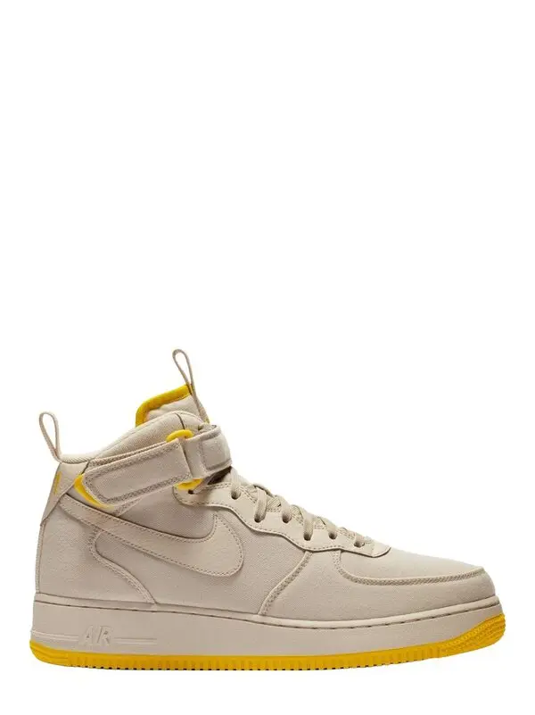 Nike Air Force 1 Mid Canvas Sneakers - Desert Sand/vivid Sulfur