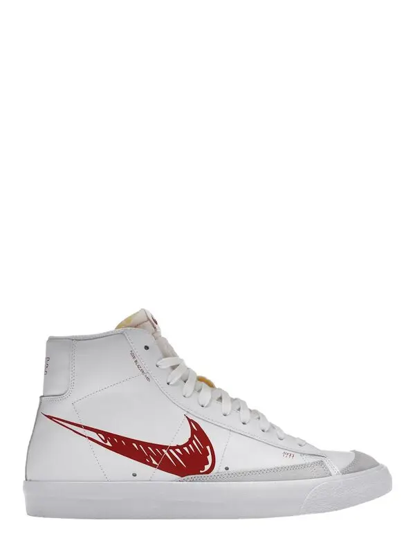 Nike Blazer Mid 77 Sketch Sneakers - Summit White/gym Red/sail