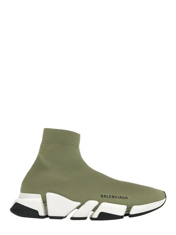 Balenciaga Speed 2.0 Recycled Knit Sneakers - Green Black