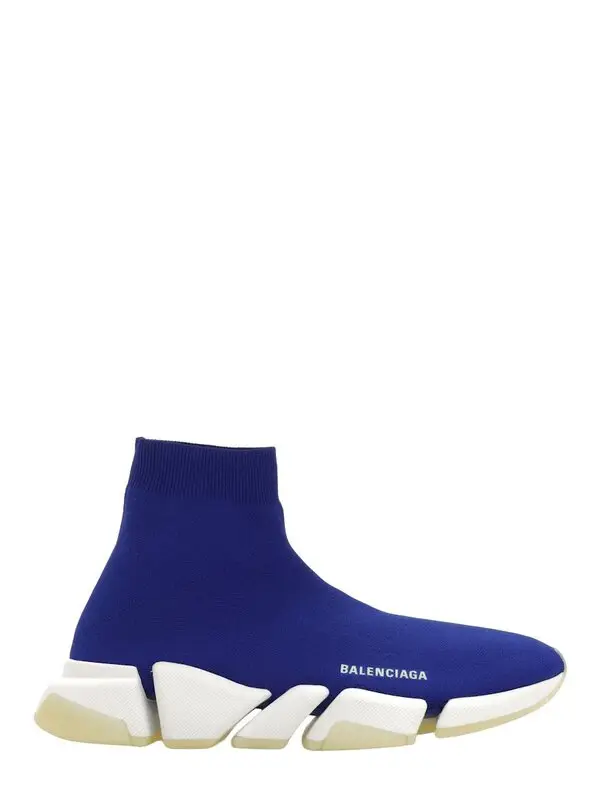 Balenciaga Speed 2.0 Knit Sneakers - Blue/white/glow In The Dark