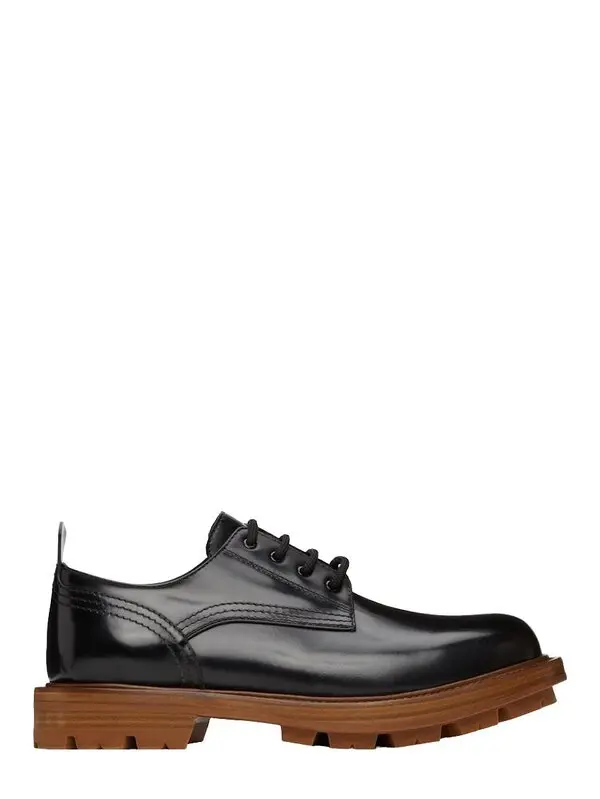 Alexander McQueen Shiny Derby Oxfords - Black/brown