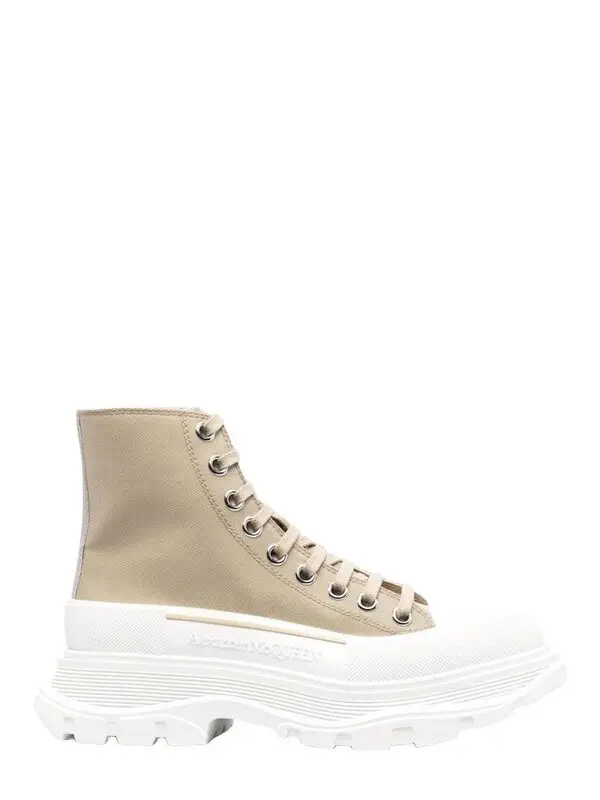 Alexander McQueen Tread Slick Lace-up Boots - Beige/white