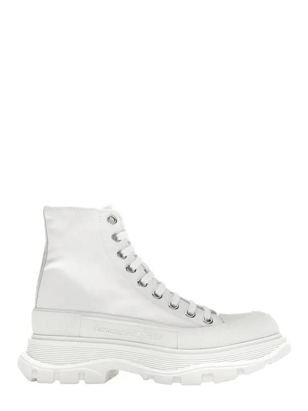 Alexander McQueen Tread Slick Canvas Boots - White
