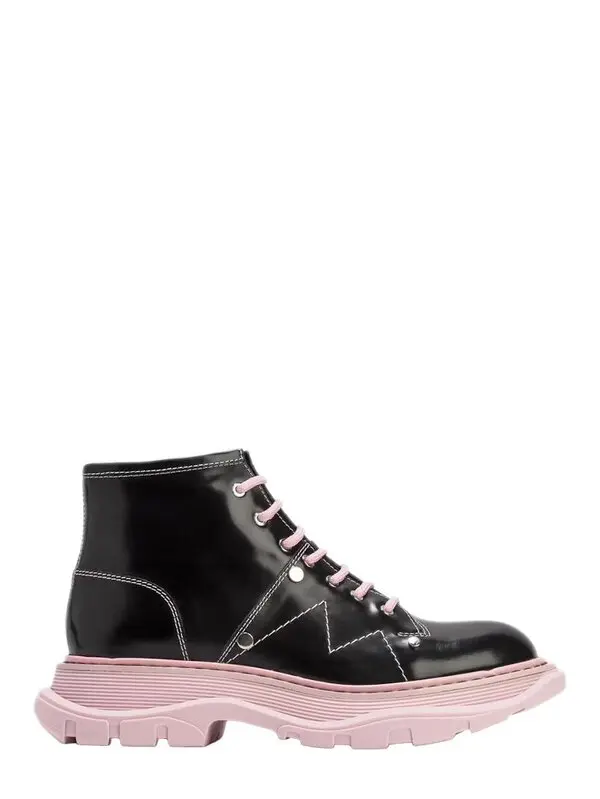 Alexander McQueen Tread Lace-up Boots - Black/pink