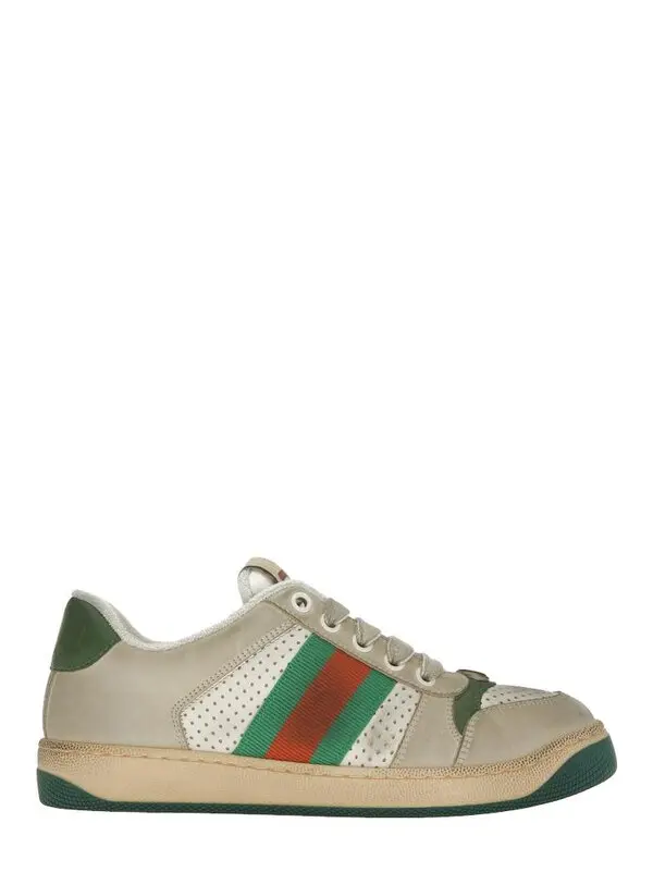 Gucci Screener Sneakers - Off White/red/green