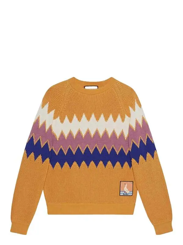 Gucci Stripe Pattern Sweater - Orange