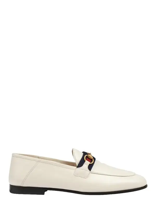 Gucci Leather Loafer With Web - White/blue/red