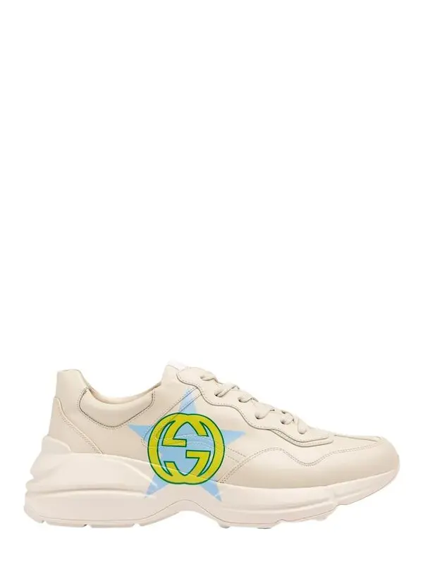 Gucci Rython Star Gg Print Sneakers - Beige/blue/yellow