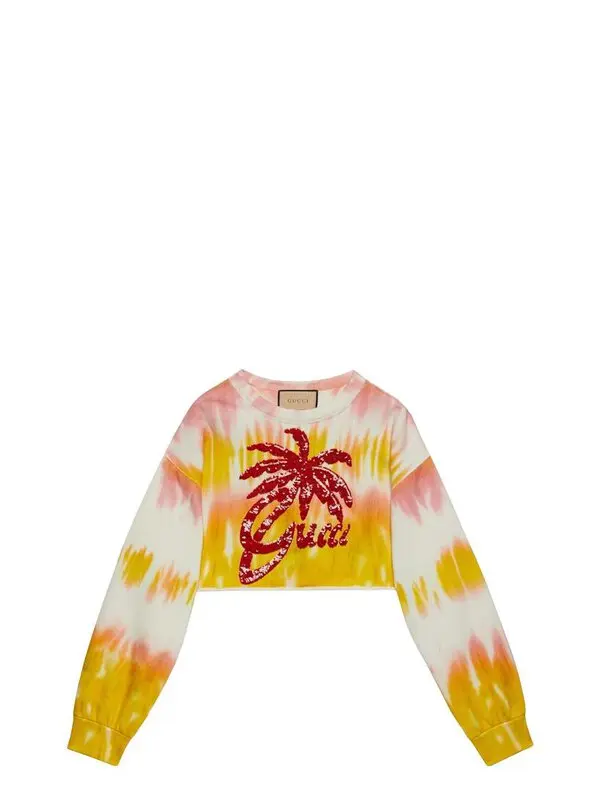 Gucci Tie-dye Cotton Jersey Sweatshirt - Yello Pink White
