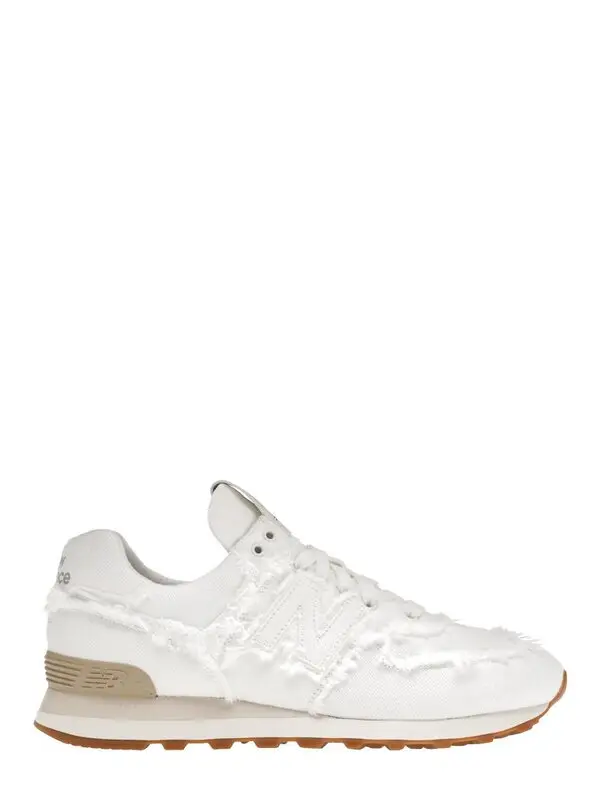 NEW BALANCE 574 Miu Miu Denim Sneakers - White/tan/gum