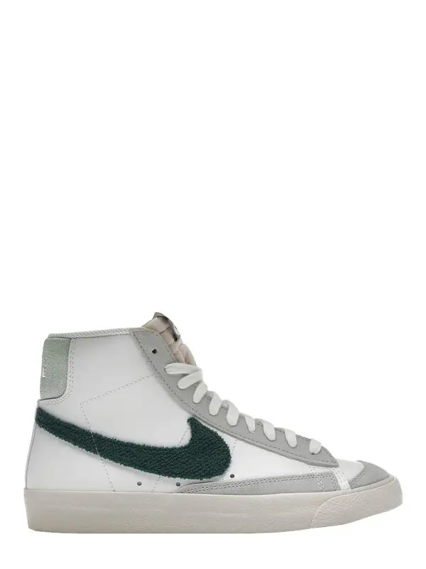 Nike Blazer Mid 77 Vintage Chenille Swoosh Sneakers - Summit White/gorge Green