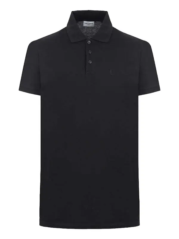 Saint Laurent Logo Polo Shirt - Black