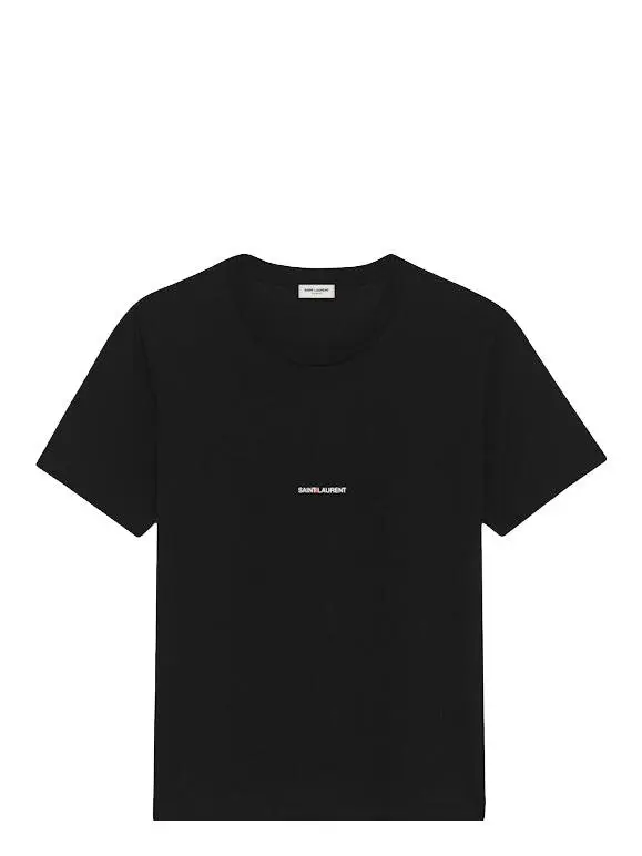 Saint Laurent Logo Rive Gauche T-shirt - Black/white