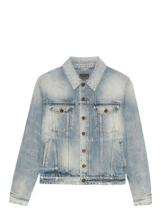 Saint Laurent Boyfriend Denim Jacket - Hilton Sky Blue